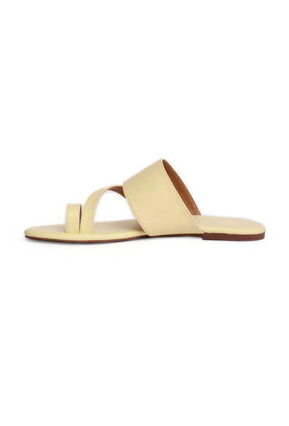 White Cream Cruelty Free Leather Sliders for Women – TJORI